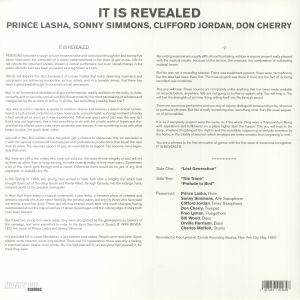 PRINCE LASHA/SONNY SIMMONS/CLIFFORD JORDAN/DON CHERRY - It Is Revealed ...