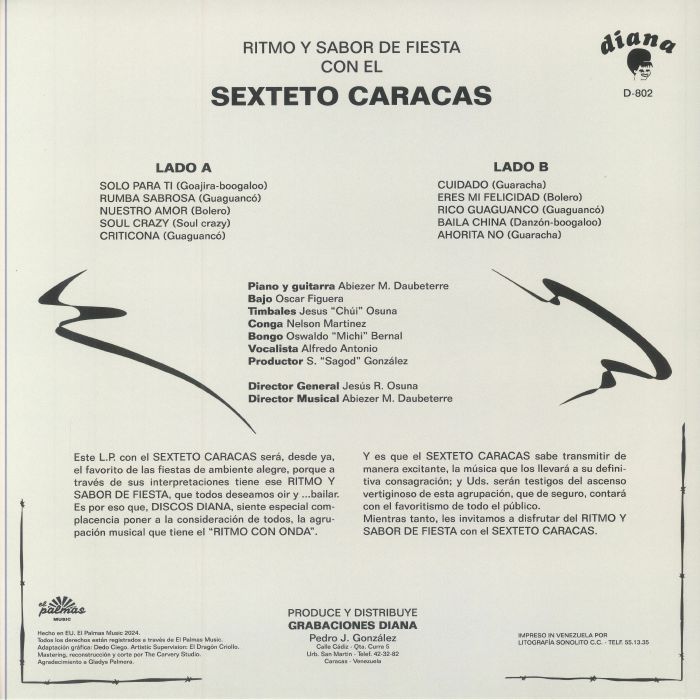 SEXTETO CARACAS - Ritmo Y Sabor De Fiesta Con El (reissue) Vinyl at Juno Records.