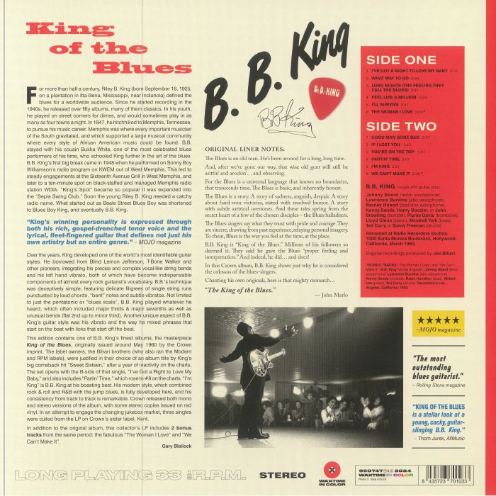 BB KING - King Of The Blues (reissue) Vinyl at Juno Records.