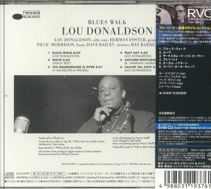 Lou DONALDSON - Blue Walk CD at Juno Records.