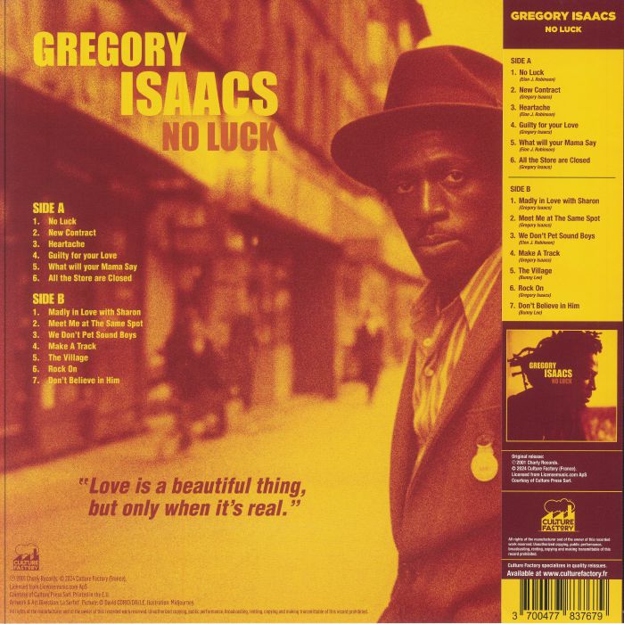 Gregory ISAACS - No Luck Vinyl at Juno Records.