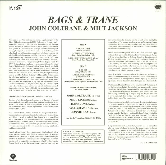 John COLTRANE/MILT JACKSON - Bags & Trane (remastered) Vinyl at Juno ...