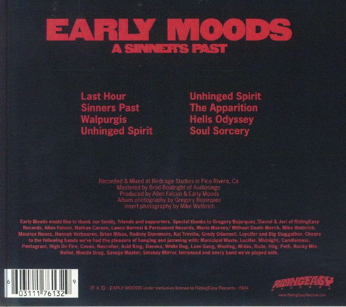 EARLY MOODS - A Sinners Past CD at Juno Records.