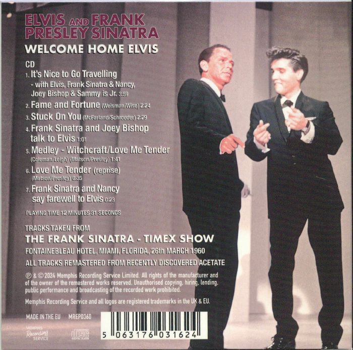 Elvis PRESLEY/FRANK SINATRA - Welcome Home Elvis CD at Juno Records.