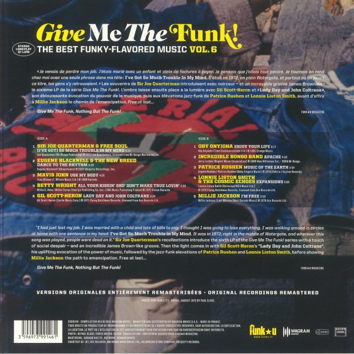 VARIOUS - Give Me The Funk! The Best Funky Flavored Music Vol 6 ...