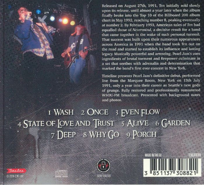 PEARL JAM - Marquee Room: New York 1991 CD at Juno Records.