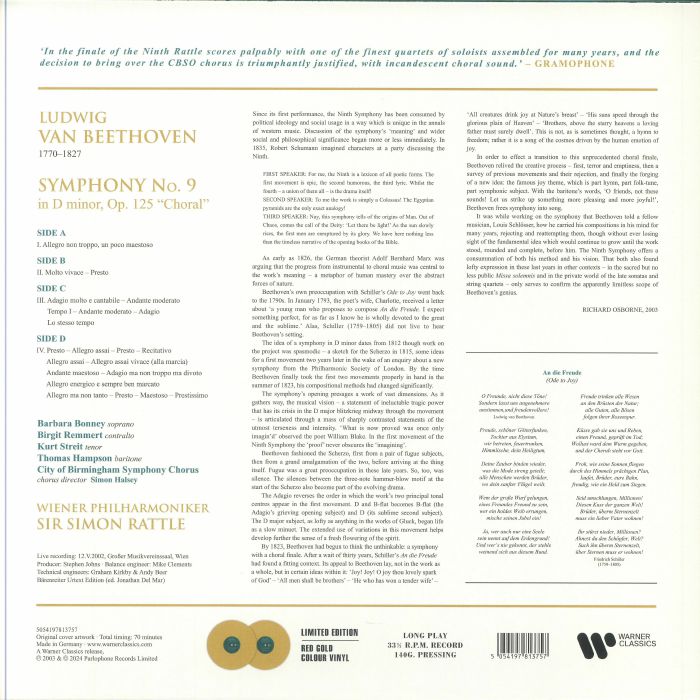 Ludwig VAN BEETHOVEN/SIR SIMON RATTLE/WIENER PHILHARMONIKER - Symphony No 9 Vinyl at Juno Records.