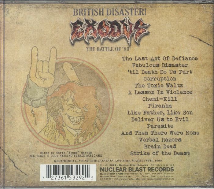 EXODUS - British Disaster:The Battle Of 89 (Live At The Astoria) CD at ...