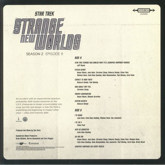 VARIOUS - Star Trek Strange New Worlds: Subspace Rhapsody (Soundtrack ...