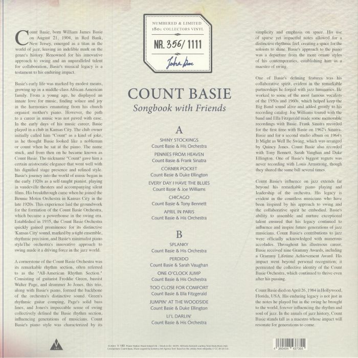 COUNT BASIE - Songbook With Friends Vinyl at Juno Records.
