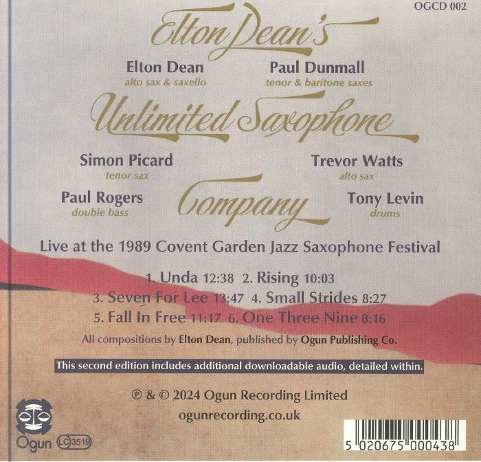 Elton DEAN - Elton Dean's Unlimited Saxophone Company (Second Edition ...