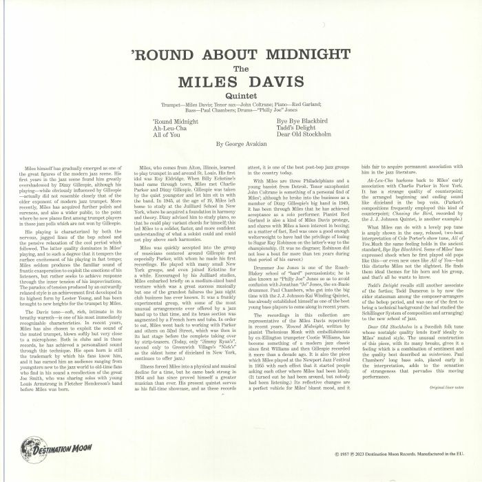 Miles DAVIS - Round About Midnight (reissue) Vinyl at Juno Records.