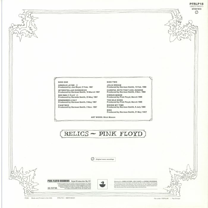 PINK FLOYD - Relics (remastered) Vinyl at Juno Records.