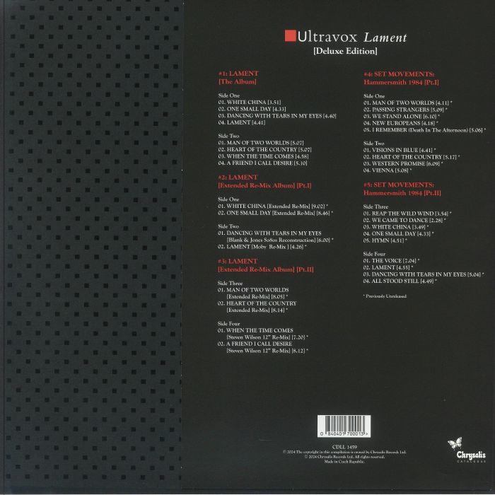 ULTRAVOX - Lament (40th Anniversary Deluxe Edition) Vinyl at Juno Records.