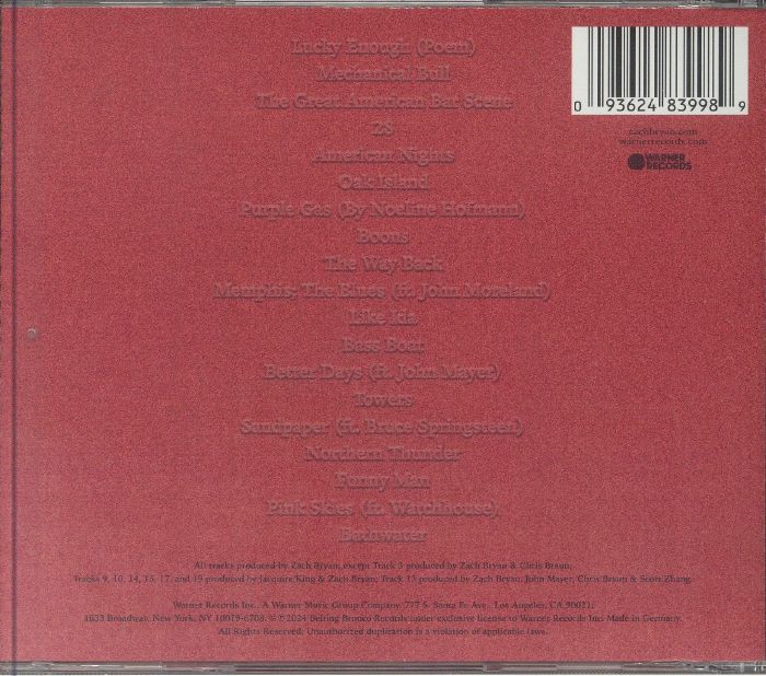 Zach BRYAN - The Great American Bar Scene CD at Juno Records.