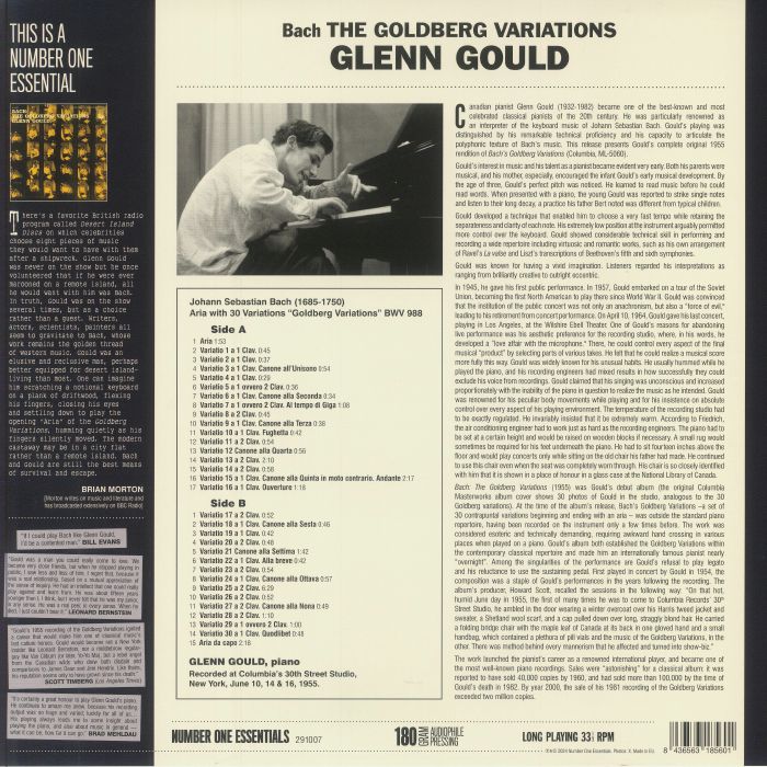 Johann Sebastian BACH/GLENN GOULD - The Goldberg Variations Vinyl at Juno Records.