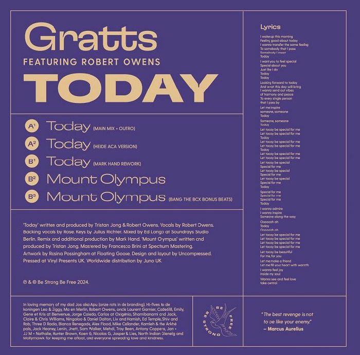 GRATTS feat ROBERT OWENS - Today (feat Mark Hand mix) Vinyl at Juno ...