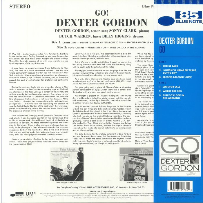 Dexter GORDON - Go! (Blue Note 85 Classics Series) Vinyl at Juno Records.