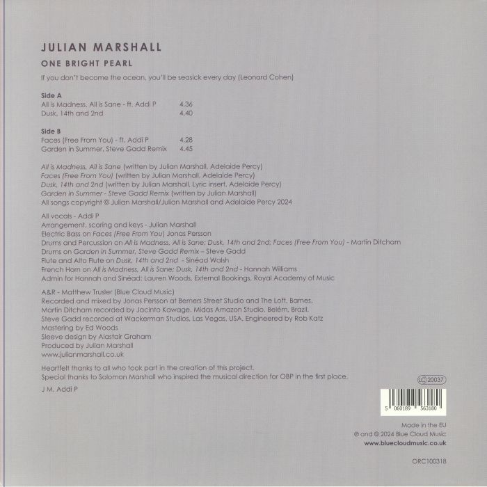 Julian MARSHALL - One Bright Pearl Vinyl at Juno Records.
