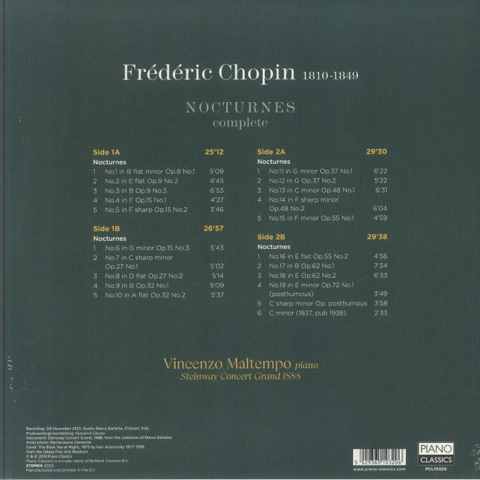 Frederic CHOPIN/VINCENZO MALTEMPO - Nocturnes Complete Vinyl at Juno Records.