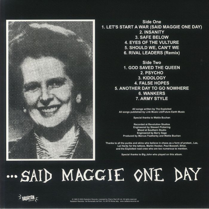 The EXPLOITED - Let s Start A War Said Maggie One Day (reissue) Vinyl ...