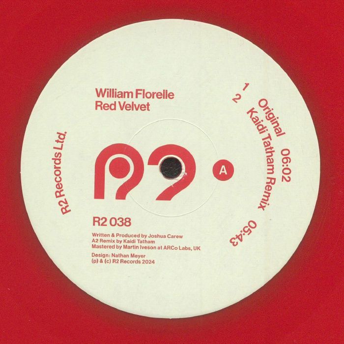 William FLORELLE - Red Velvet Vinyl at Juno Records.