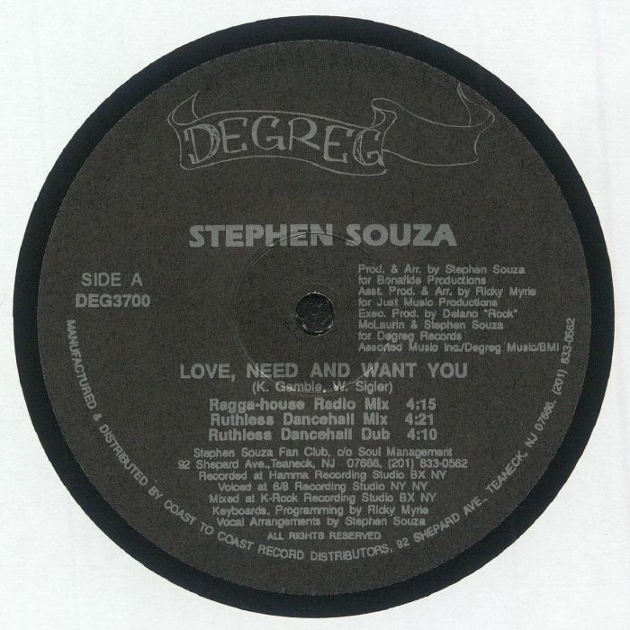 Stephen SOUZA - Love Need & Want You (remixes) (warehouse find) Vinyl ...