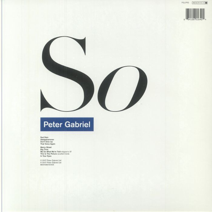 Peter GABRIEL - So (reissue) Vinyl at Juno Records.
