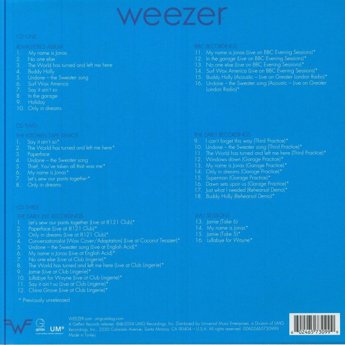 WEEZER - Blue Album (30th Anniversary Edition) CD at Juno Records.