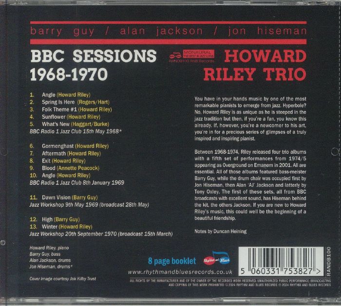 HOWARD RILEY TRIO - BBC Sessions 1968-1970 CD at Juno Records.