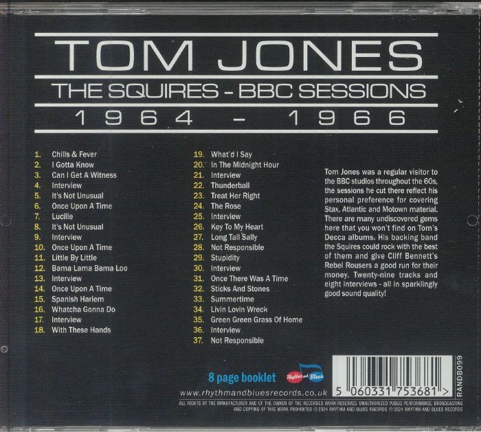 Tom JONES - The Squires BBC Sessions 1964-1966 CD at Juno Records.