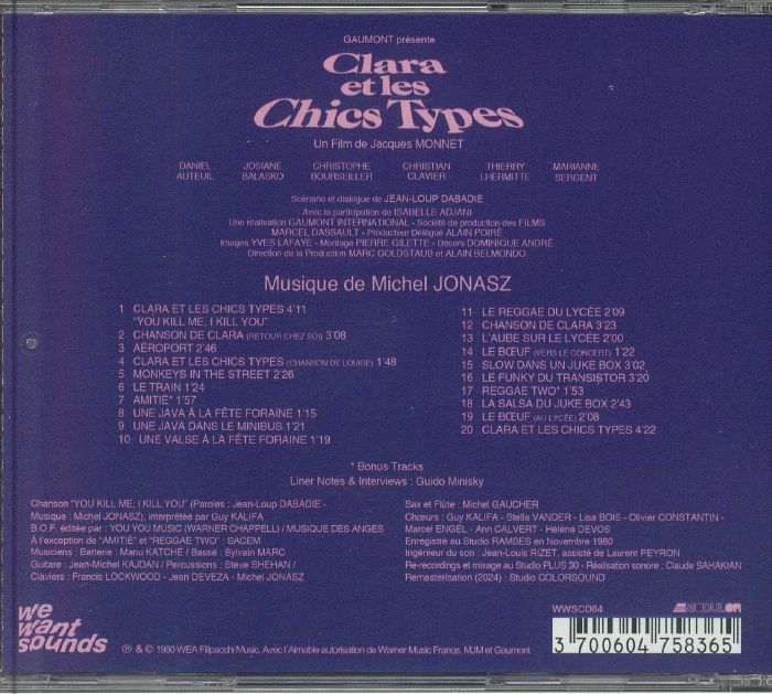 Michel JONASZ - Clara Et Les Chics Types (Soundtrack) (remastered) CD at Juno Records.