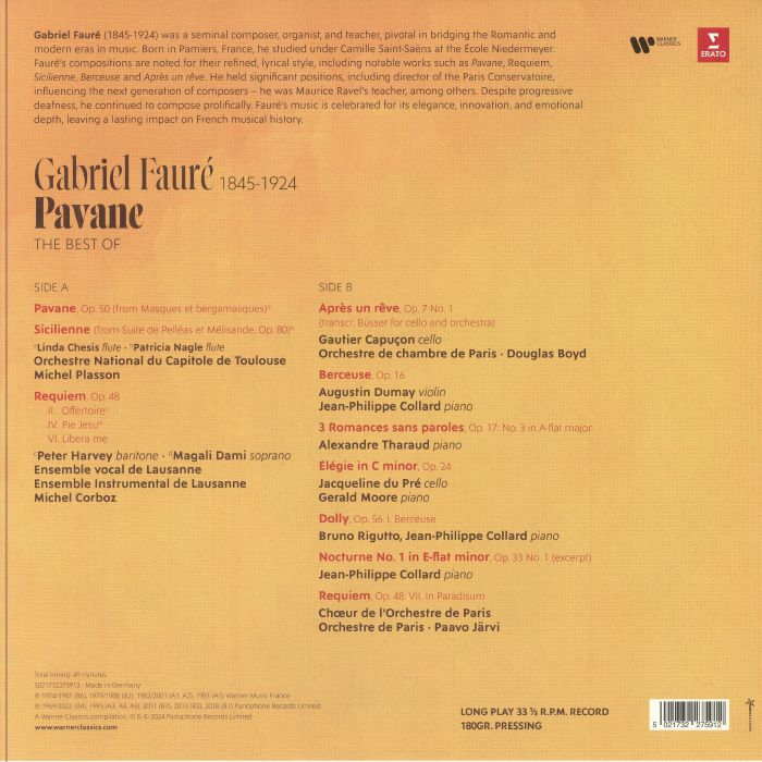 Gabriel FAURE/VARIOUS - Pavane: Best Of Faure Vinyl at Juno Records.