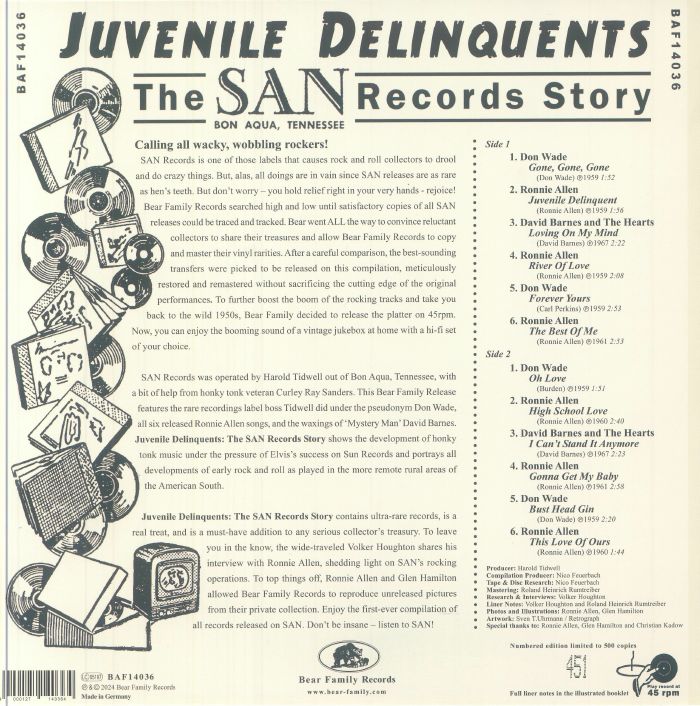 Don WADE/RONNIE ALLEN/DAVID BARNES & THE HEARTS - Juvenile Delinquents ...