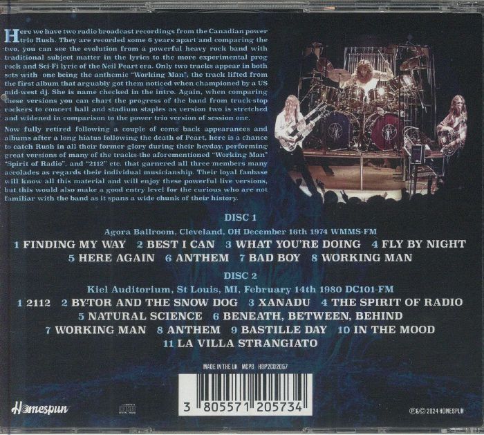 RUSH - Live 1974 & 1980 CD at Juno Records.