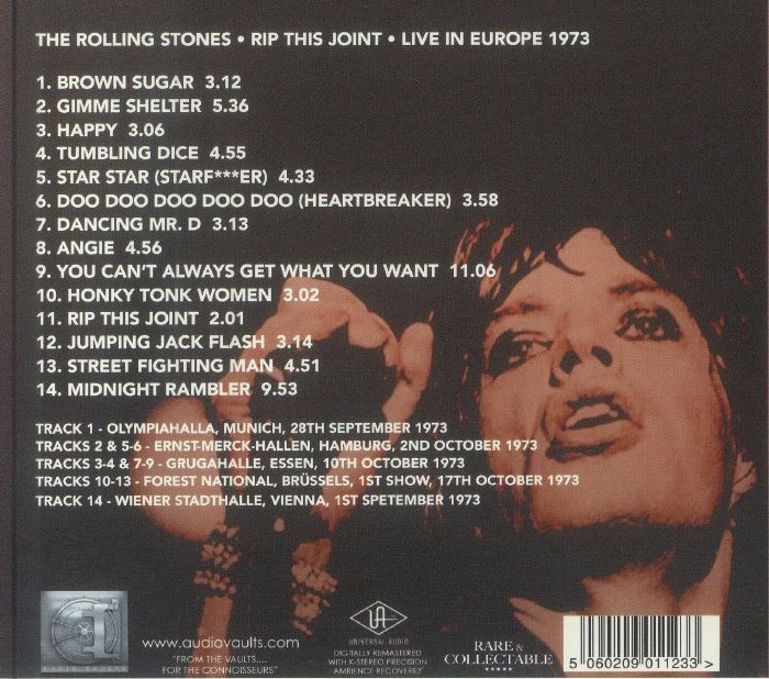 THE ROLLING STONES - Rip This Joint: Live In Europe 1973 (remastered ...