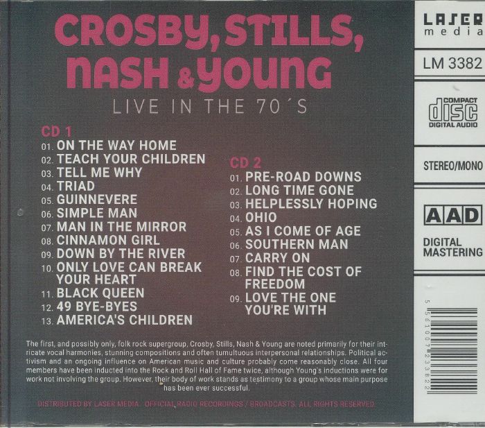 CROSBY STILLS NASH & YOUNG - Live In The 70s CD at Juno Records.