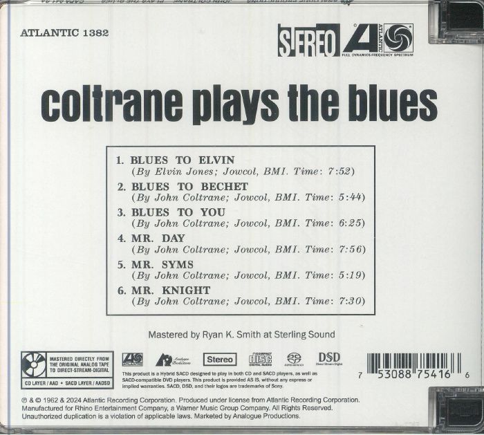 John COLTRANE - John Coltrane Plays The Blues (reissue) CD at Juno Records.