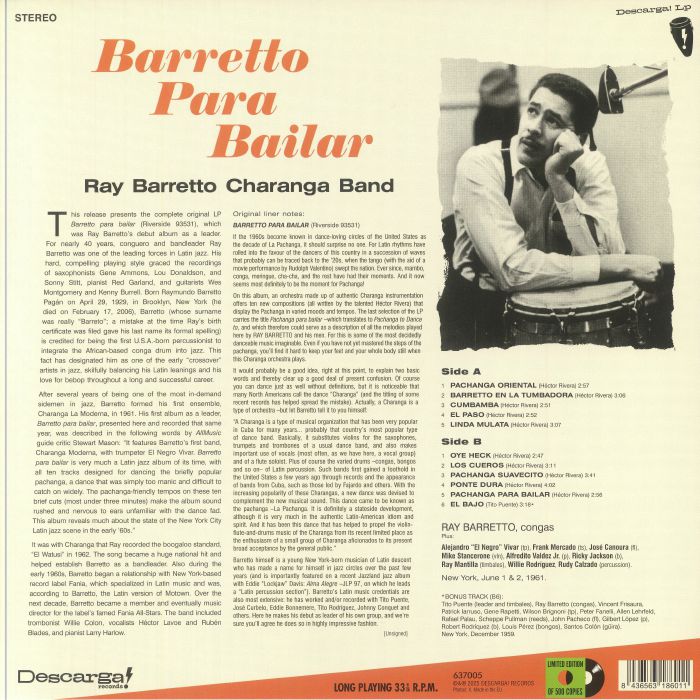 Ray BARRETTO - Barretto Para Bailar (reissue) Vinyl at Juno Records.