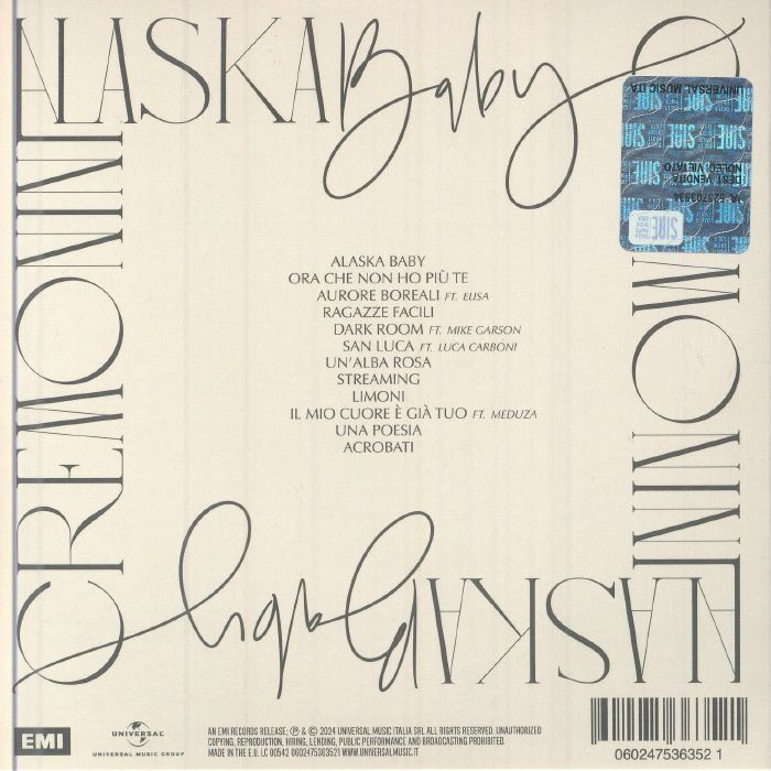 Cesare CREMONINI - Alaska Baby CD at Juno Records.