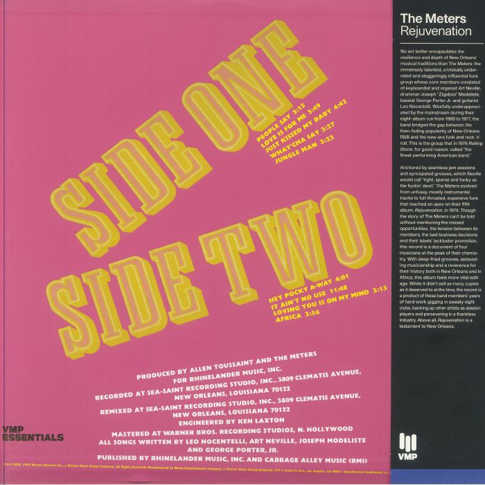 The METERS - Rejuvenation (reissue) Vinyl at Juno Records.