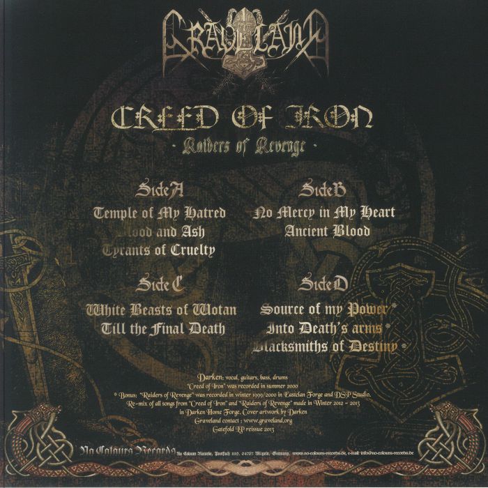 GRAVELAND - Creed Of Iron/Raiders Of Revenge Vinyl at Juno Records.