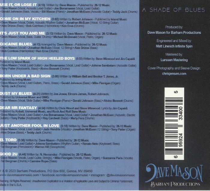 Dave MASON - A Shade Of Blues CD at Juno Records.
