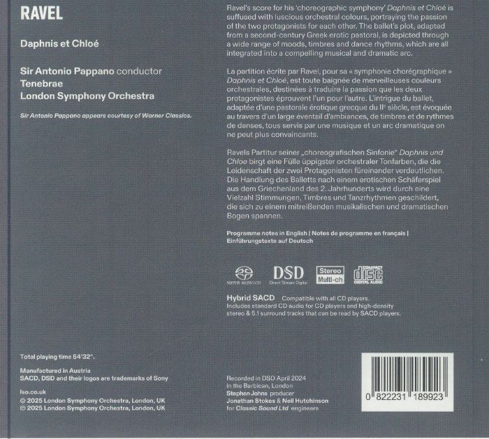 Maurice RAVEL/ANTONIO PAPPANO/TENEBRAE/LONDON SYMPHONY ORCHESTRA - Ravel: Daphnis Et Chloe CD at ...