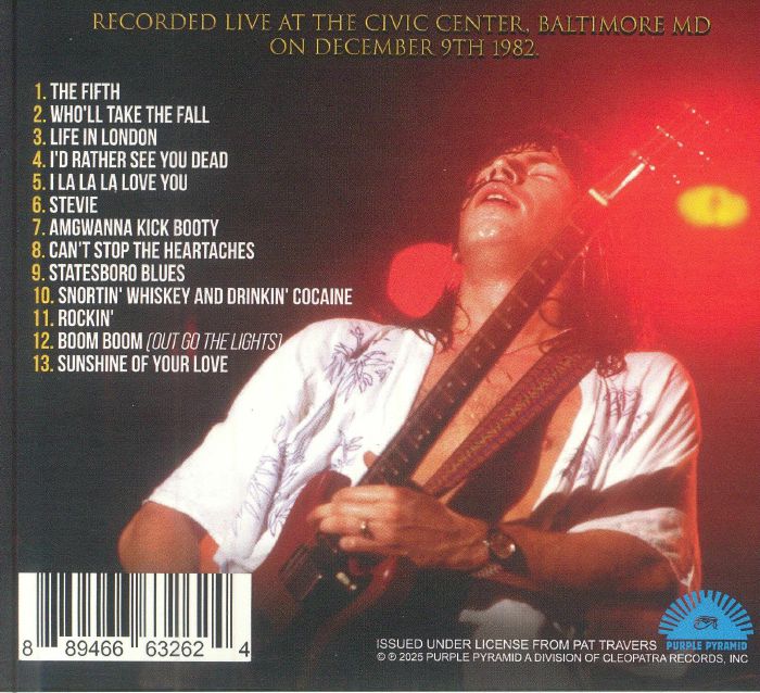 Pat TRAVERS - Live In Baltimore 1982 CD at Juno Records.