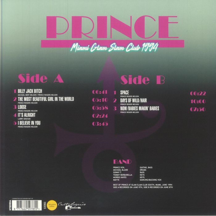 PRINCE - Miami Glam Slam Club 1994: Live Radio Broadcast Vinyl at Juno ...