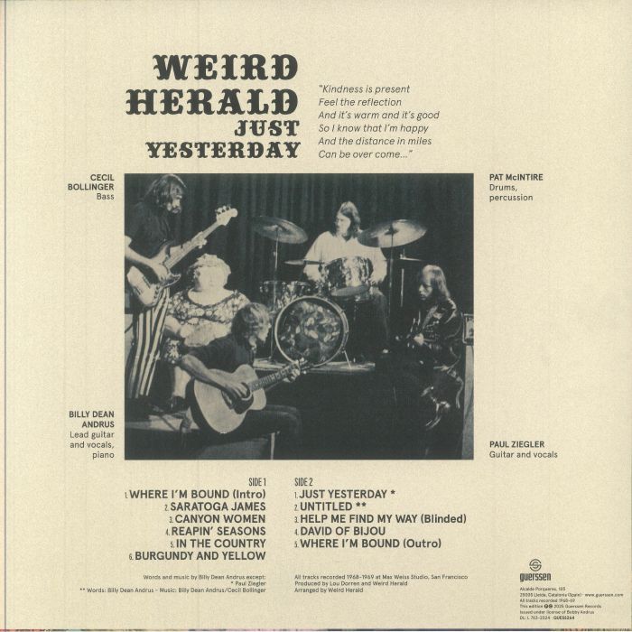 WEIRD HERALD - Just Yesterday Vinyl at Juno Records.