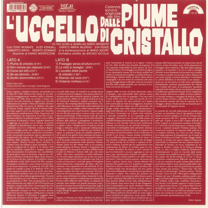 Ennio MORRICONE - L'Uccello Dalle Piume Di Cristallo (Soundtrack ...
