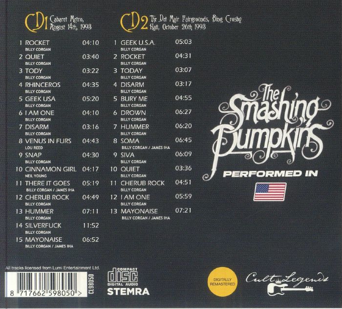 The SMASHING PUMPKINS - Performed In The USA CD at Juno Records.