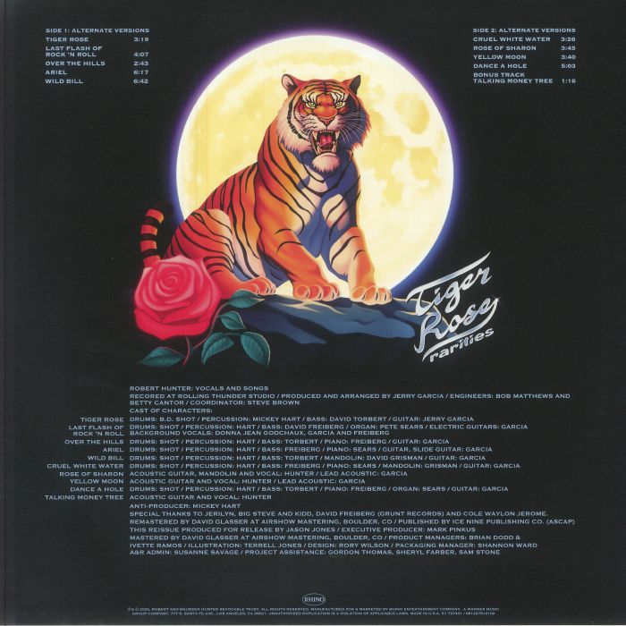 Robert HUNTER - Tiger Rose Rarities (Record Store Day RSD 2025) Vinyl ...